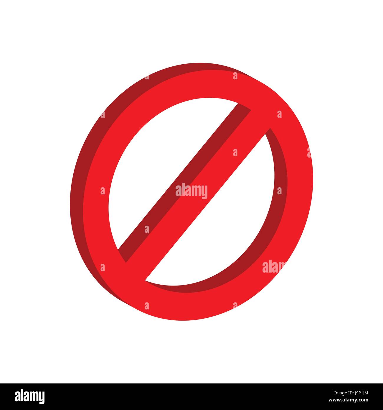 Stop sign symbol. Flat Isometric Icon or Logo. 3D Style Pictogram for ...
