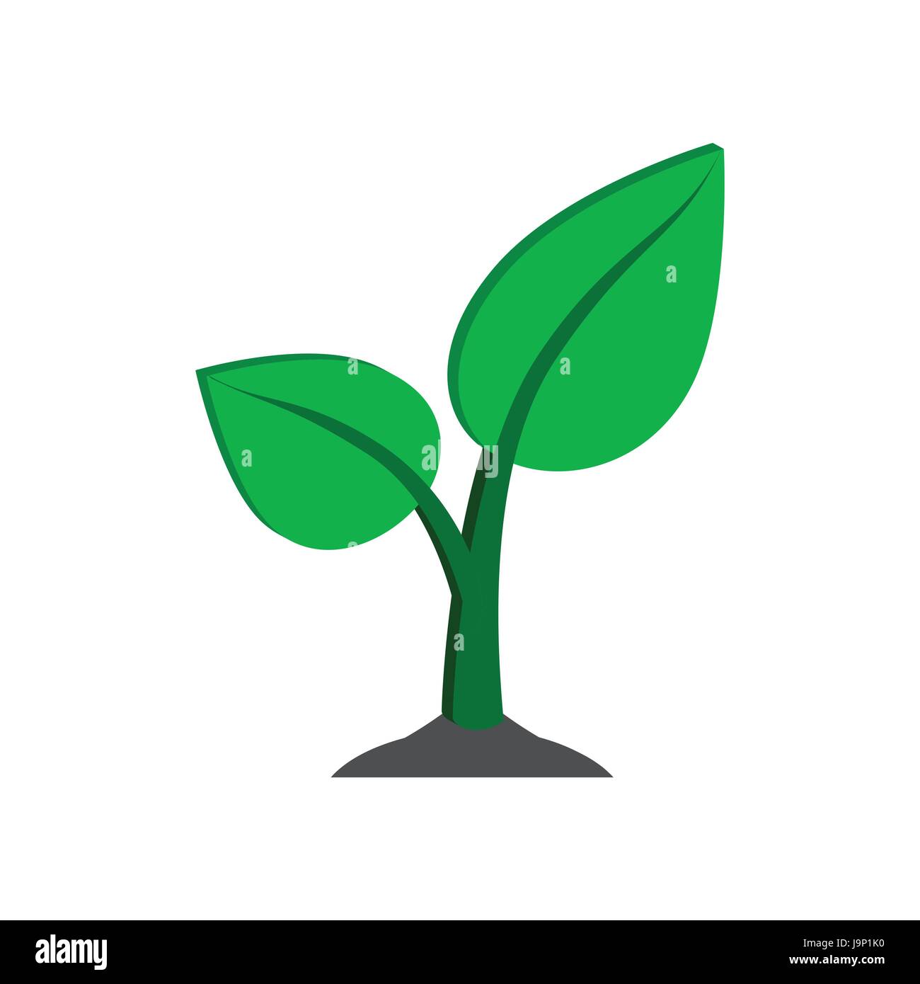 Sprout symbol. Flat Isometric Icon or Logo. 3D Style Pictogram for Web ...