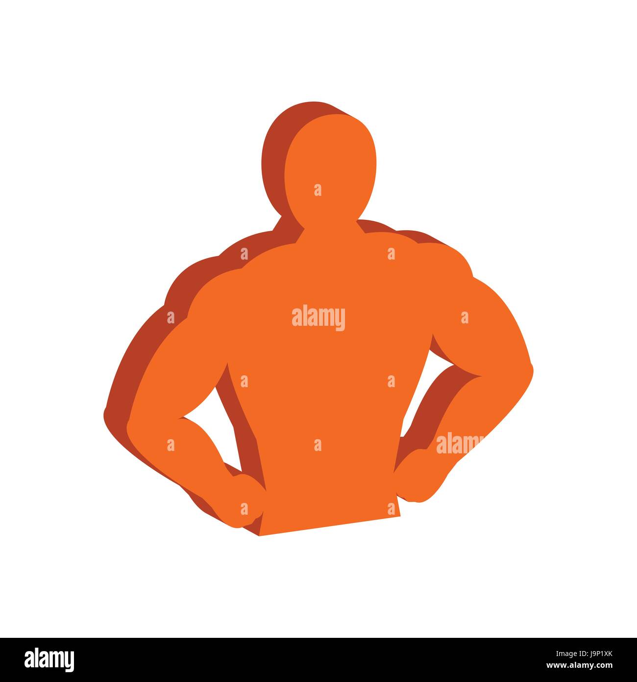 Muscle body, Bodybuilding, Fitness symbol. Flat Isometric Icon or Logo ...