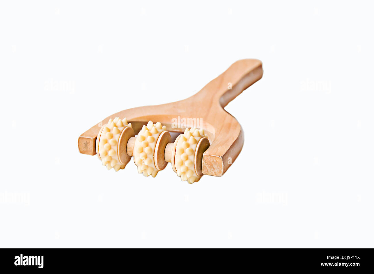 wood tool for massage on white background Stock Photo - Alamy