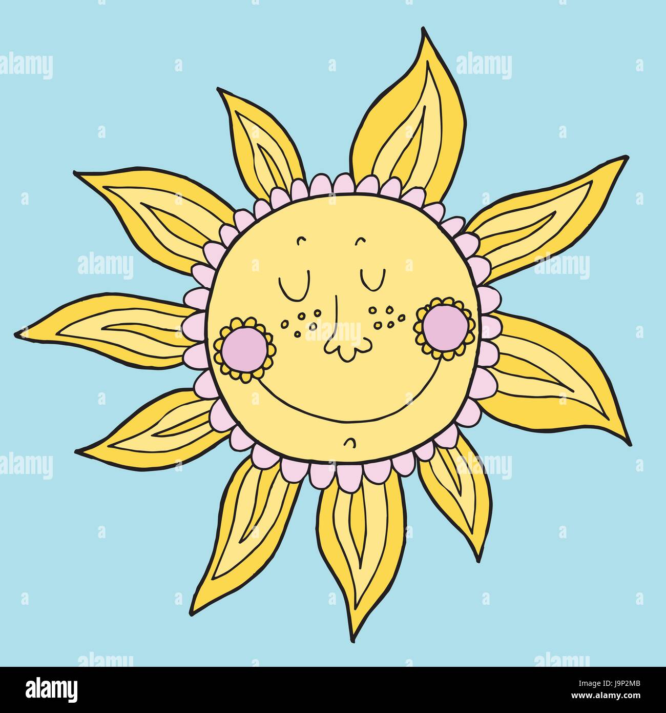vector doodle sun. Hand drawn illustration Stock Vector Image & Art - Alamy