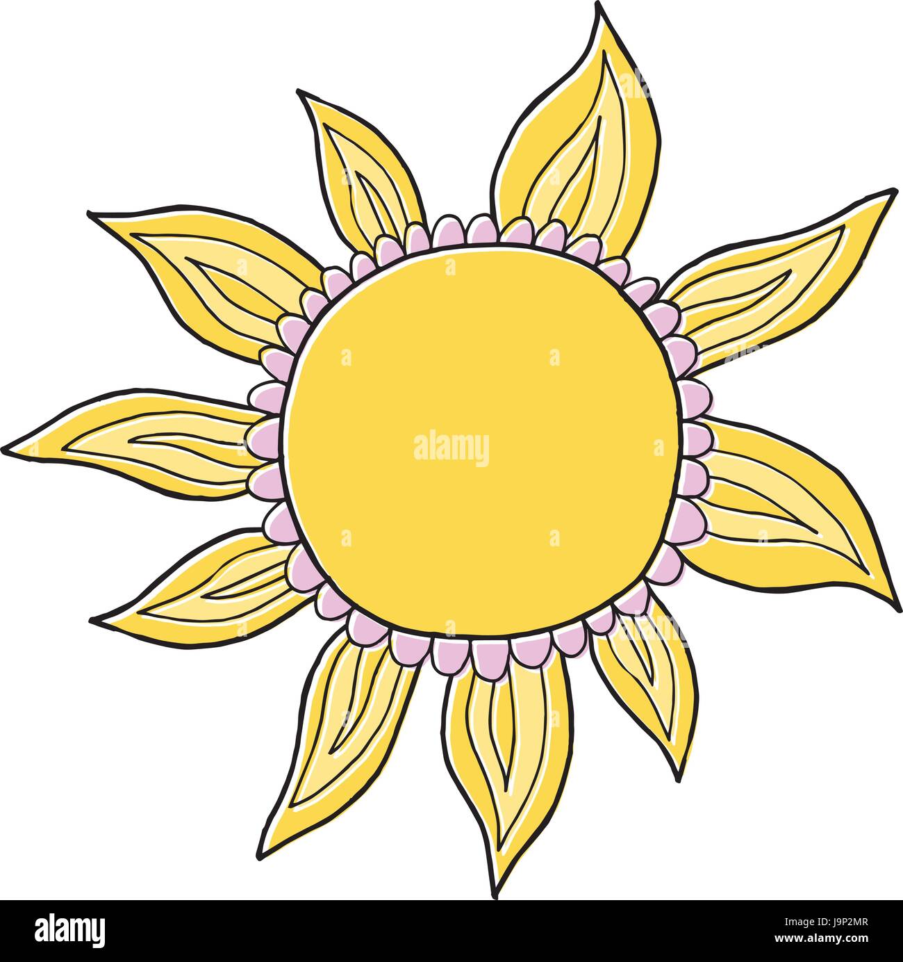 Funny vector doodle suns. Hand drawn illustration Stock Vector Image ...