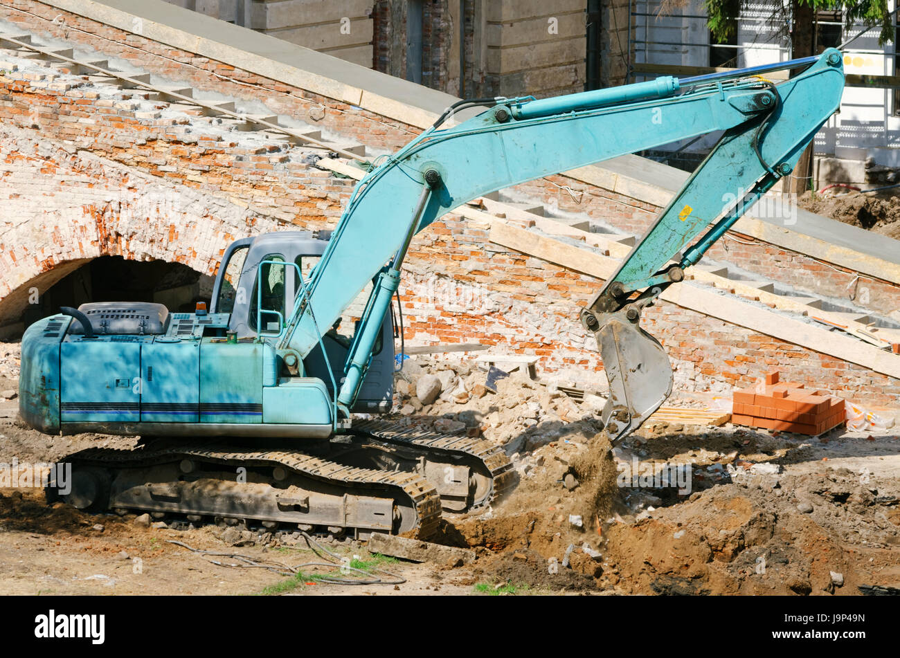 excavator, industry, industrial, machinery, ground, soil, earth, humus ...