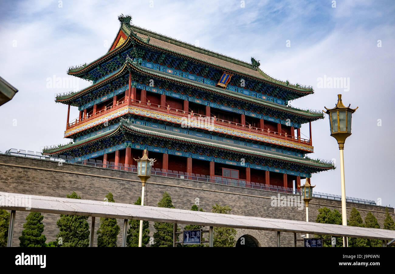 The Zhengyang gate on the south end of the Tiananmen square Stock Photo ...
