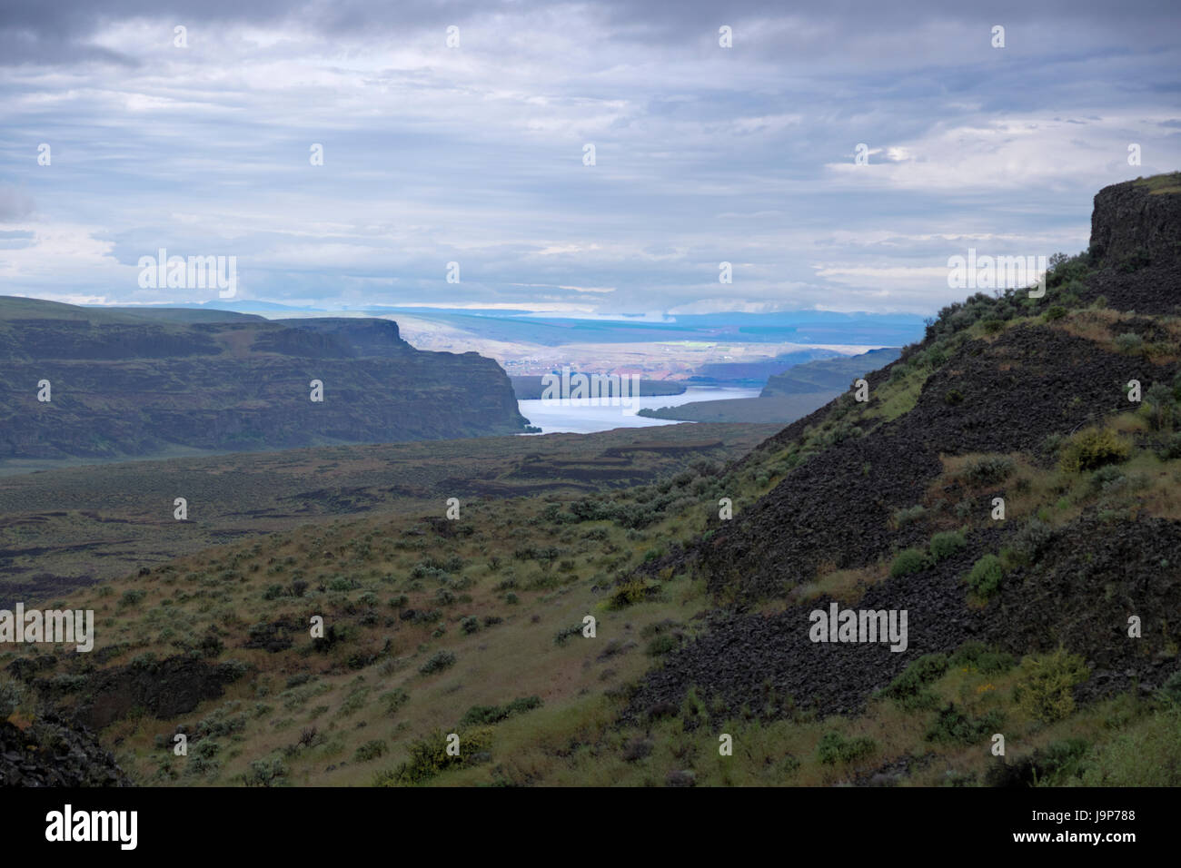 Columbia River Gorge at Cave B winery in Washington State Stock Photo ...
