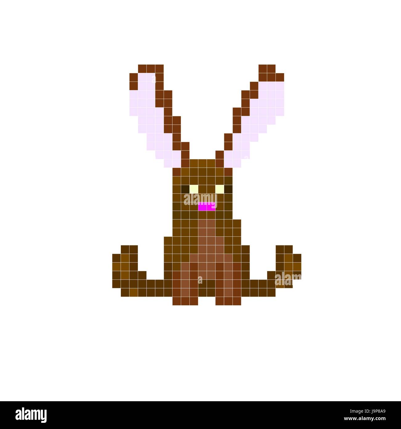 Pixel art color graphics vector. symbol of the hare. It s just funny ...
