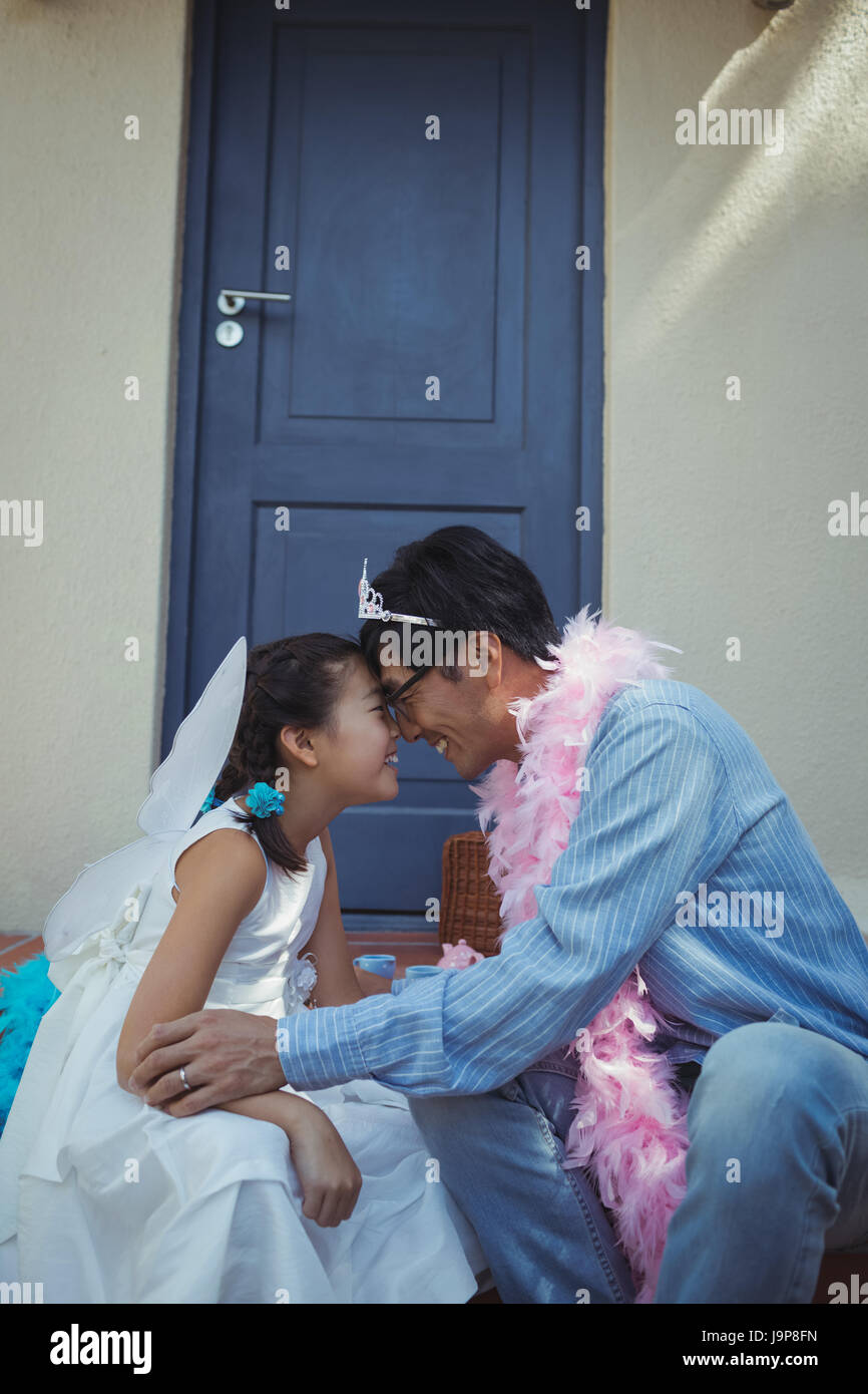Father and daughter in fairy costume at home Stock Photo - Alamy