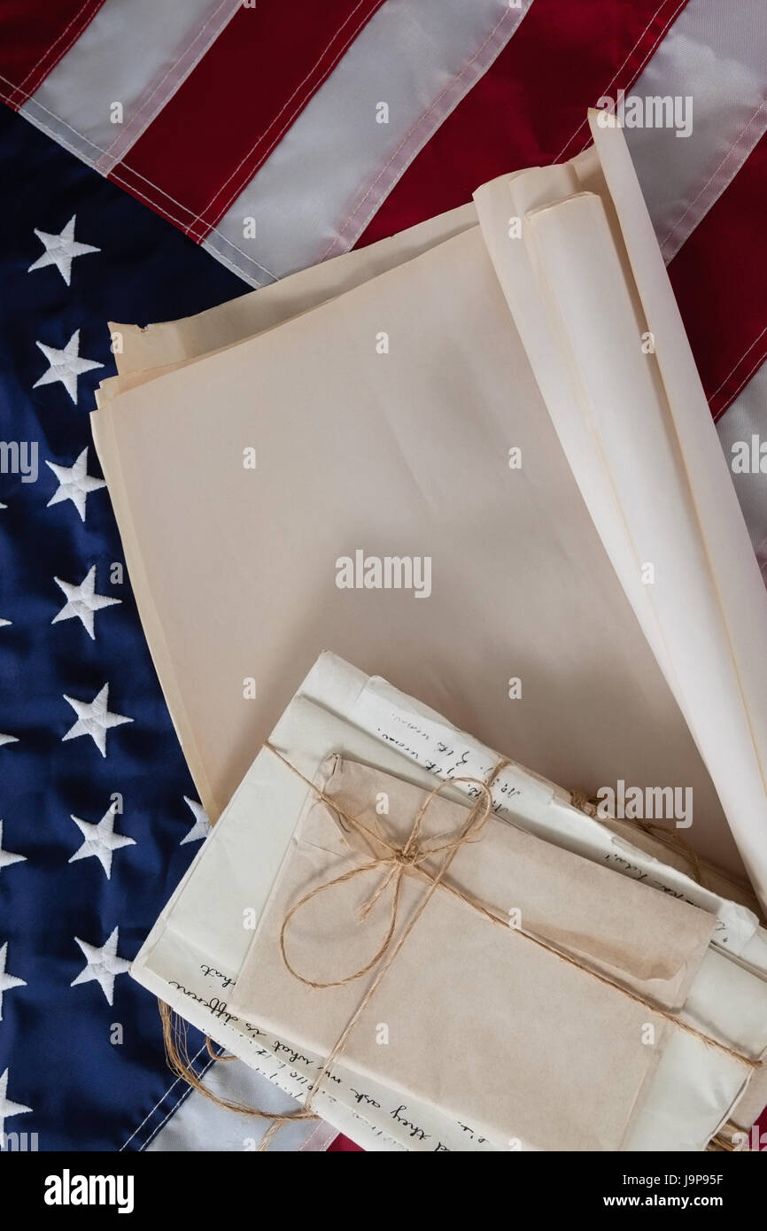 Close-up of legal documents arranged on American flag Stock Photo - Alamy