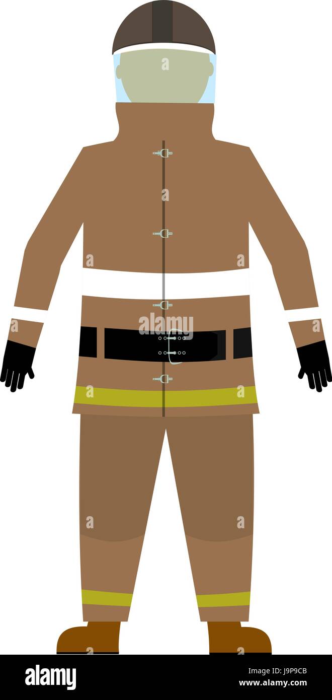 firefighter officer in protecting equipment ,rescue worker in flat ...