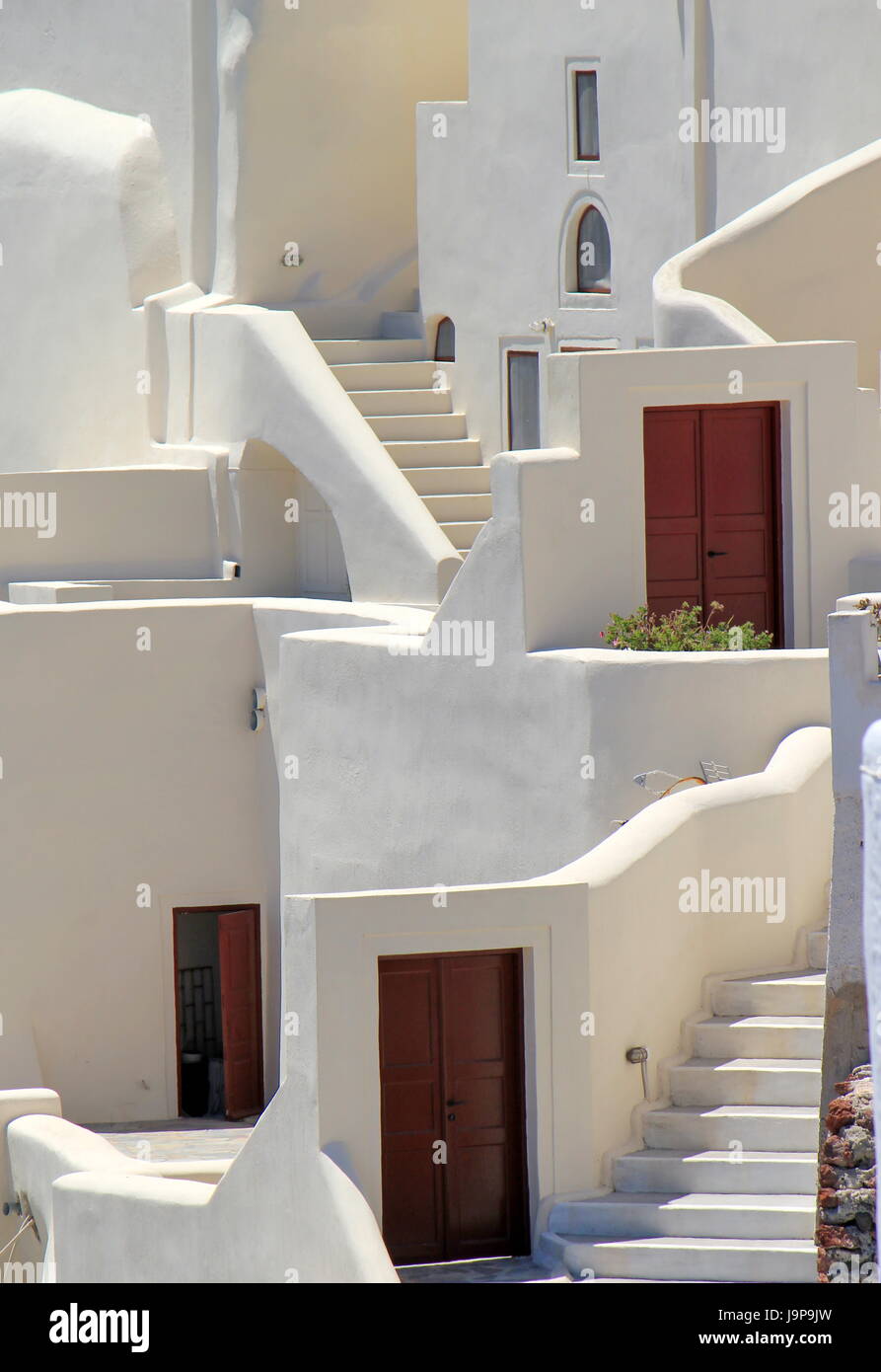 stairs, greece, door, greek, style of construction, architecture ...