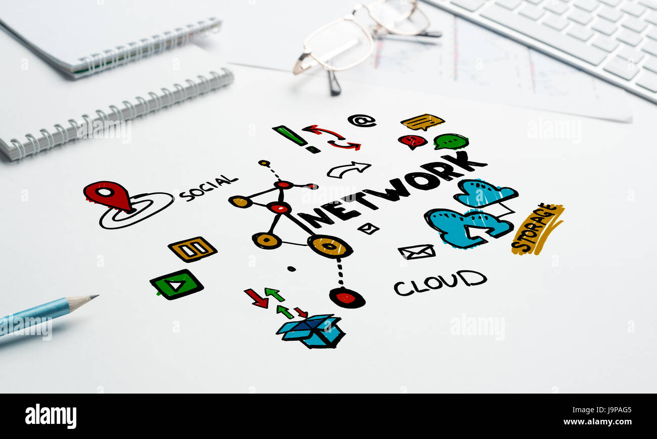 Network media background Stock Photo - Alamy