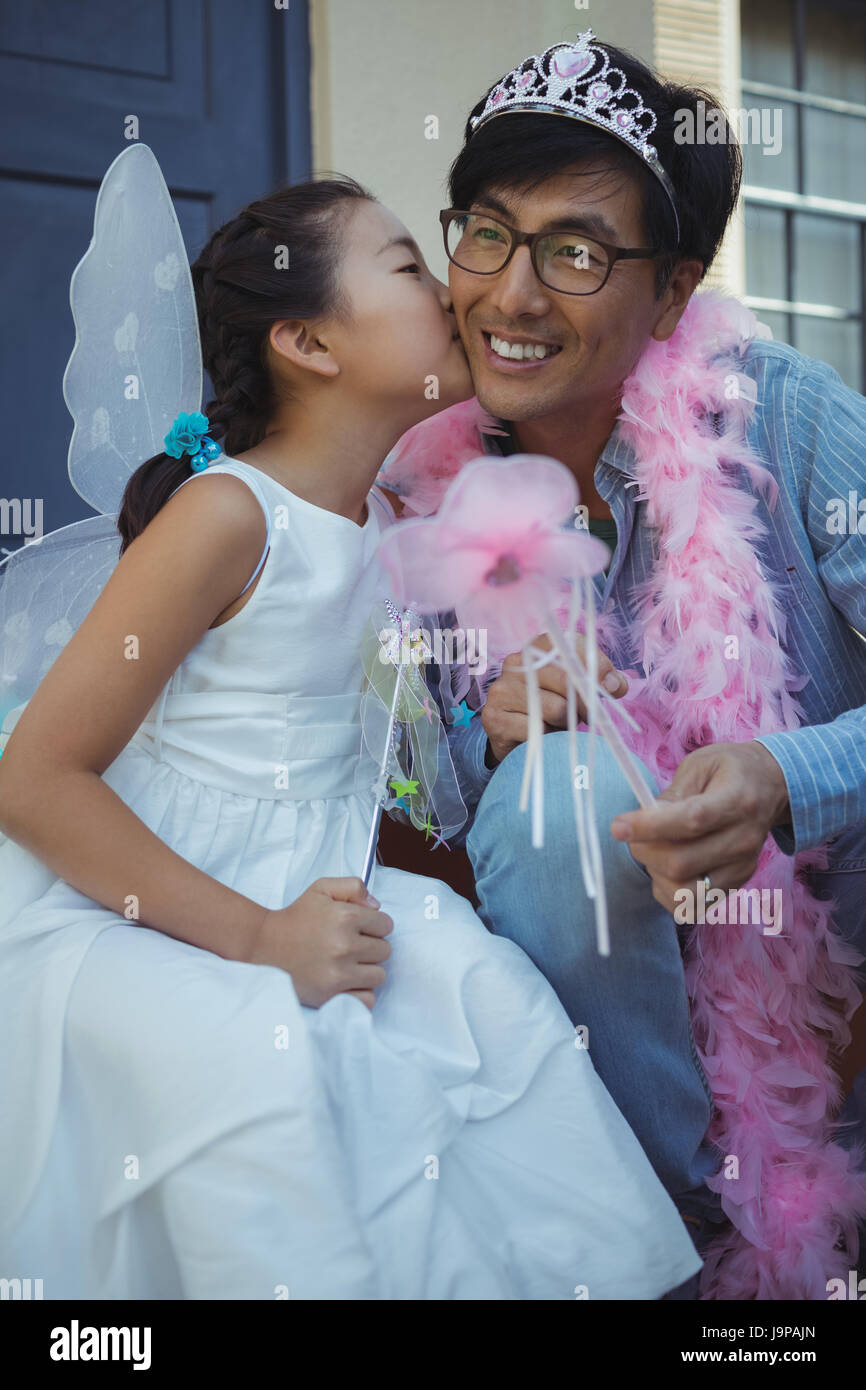 Father and daughter in fairy costume at home Stock Photo - Alamy