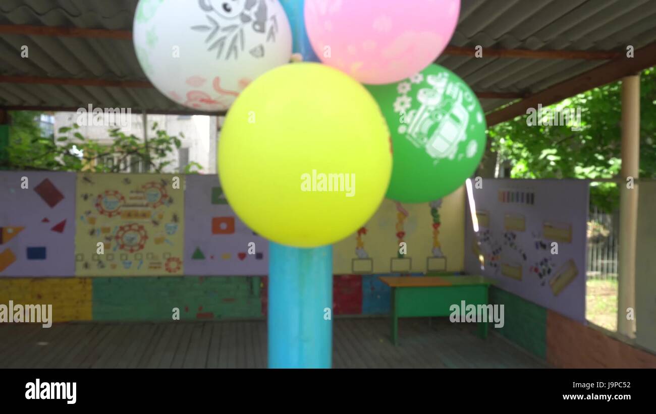 beautiful design of the veranda of the kindergarten balloons and other ...