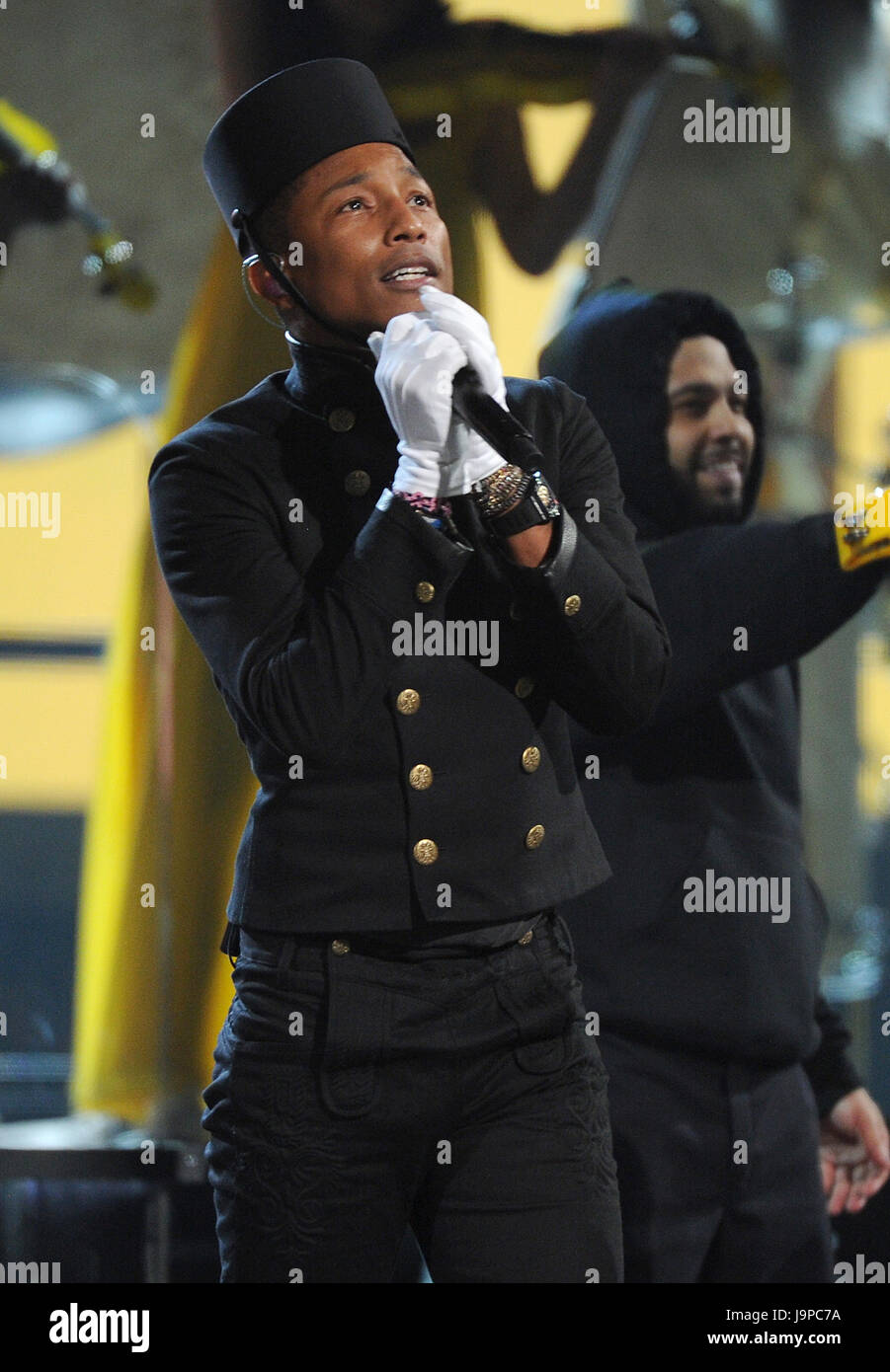 LOS ANGELES, CA - FEBRUARY 8: Pharrell Williams performs onstage at the ...
