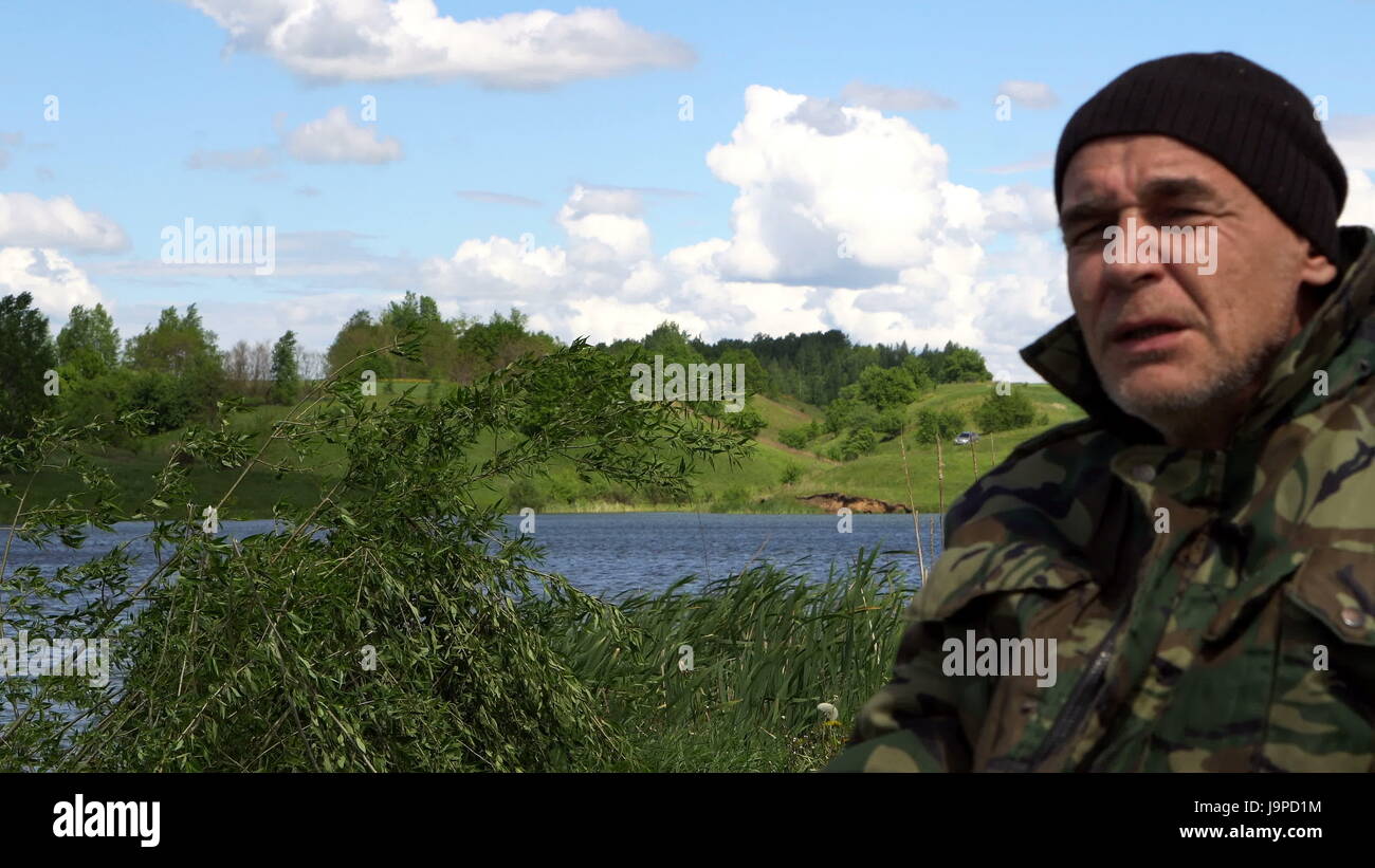 Kursk, Russia - May 28, 2017: Vintage Russian fisherman posing and ...