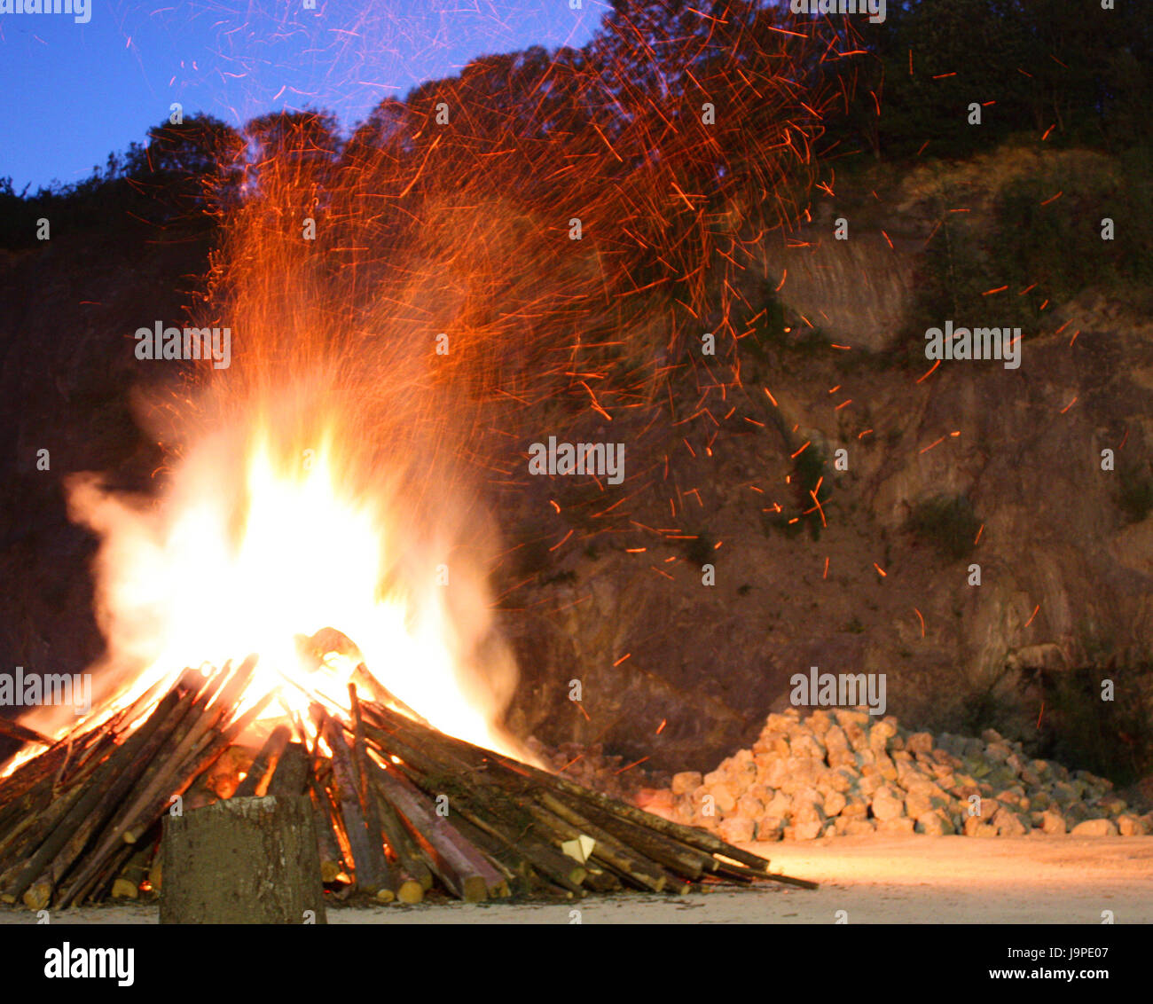 fire, conflagration, flame, flames, solstice, midsummer festival ...