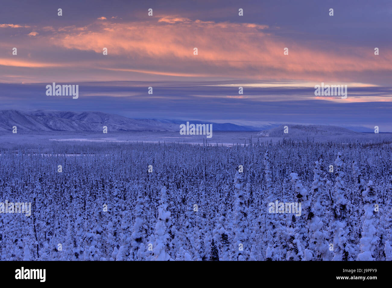 North America,the USA,Alaska,Wrangell Mountains,dusk Stock Photo - Alamy