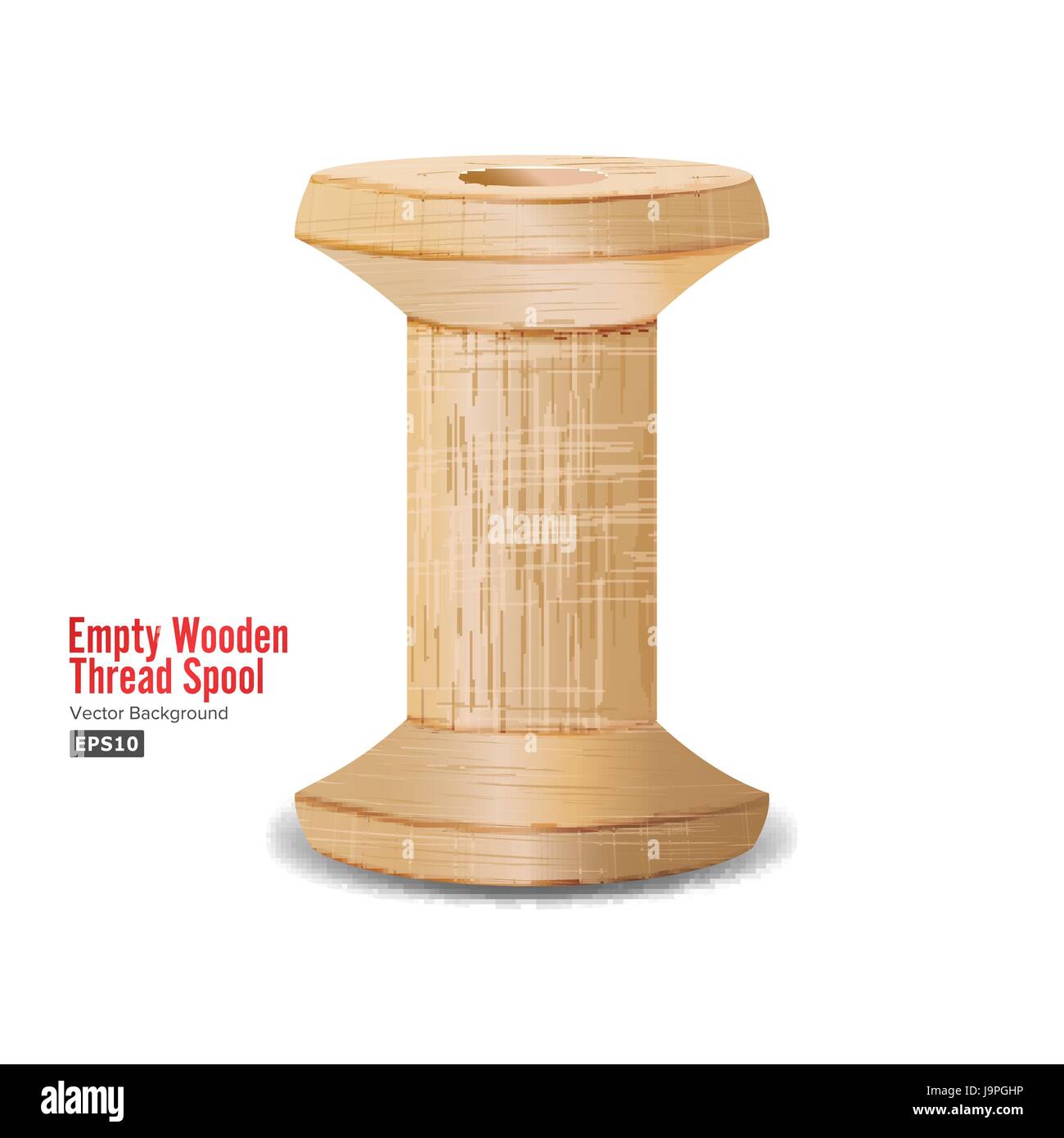 Empty Wooden Thread Spool. Classic Old Bobbin. Isolated On White ...