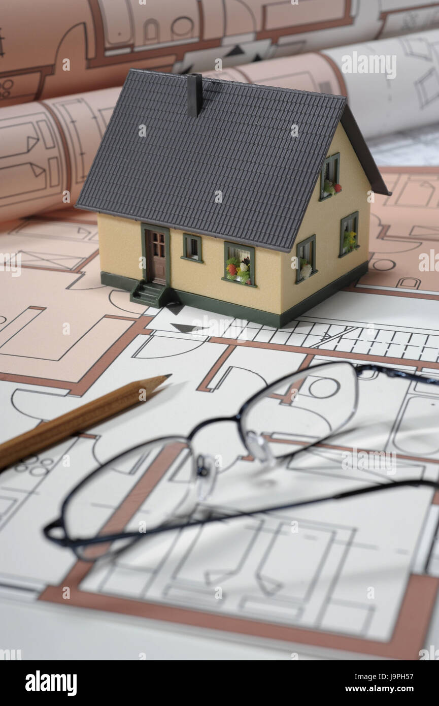 Architecture,architect's plan,model house Stock Photo - Alamy