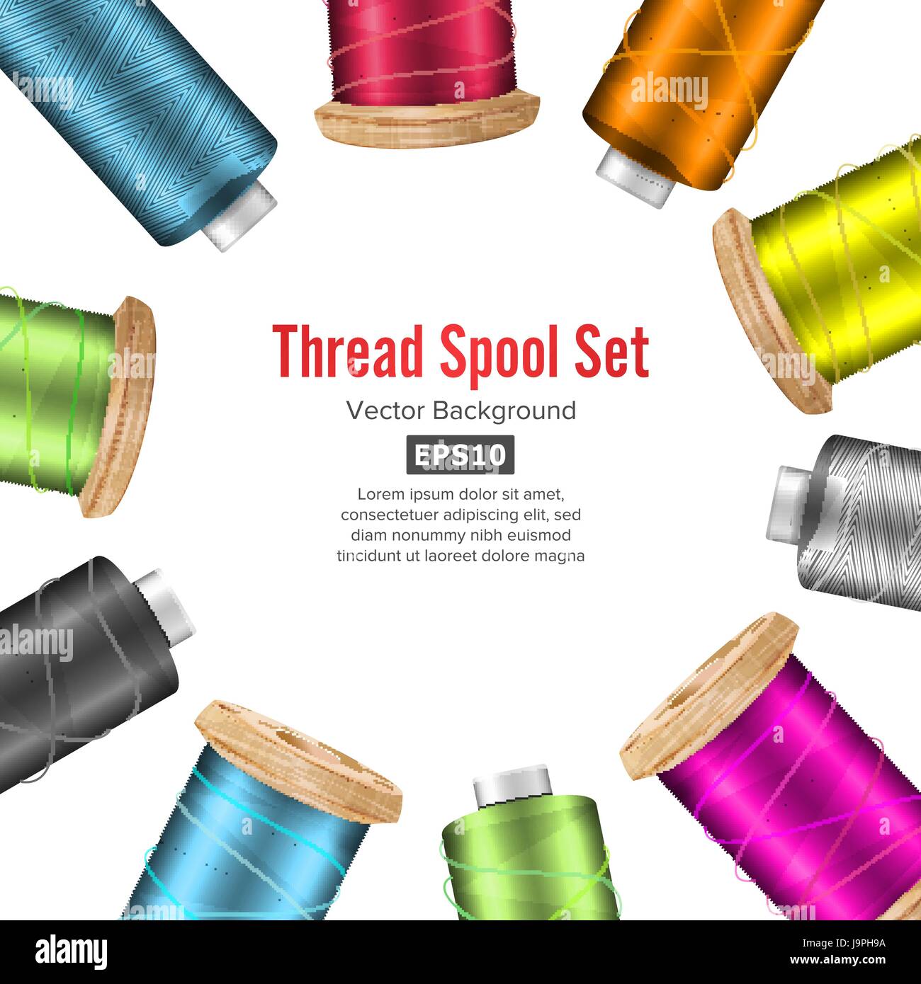 Thread Spool Banner Circle Border. Place For Text. Stock Vector ...