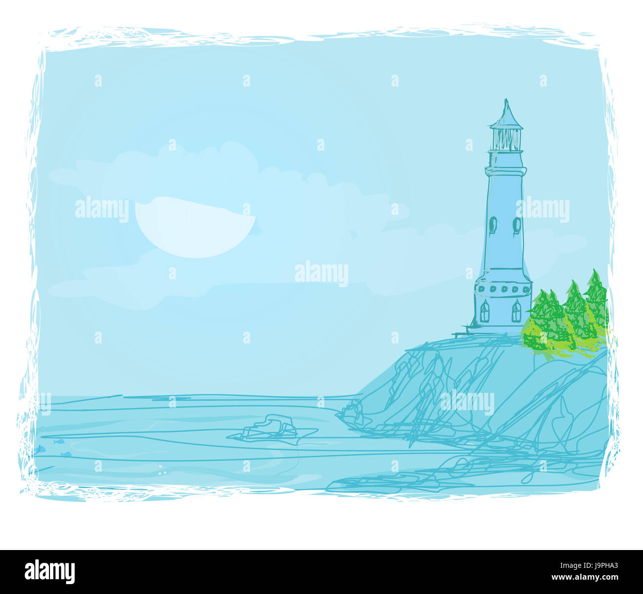 tower, navigation, poster, nautical, landscape, scenery, countryside ...