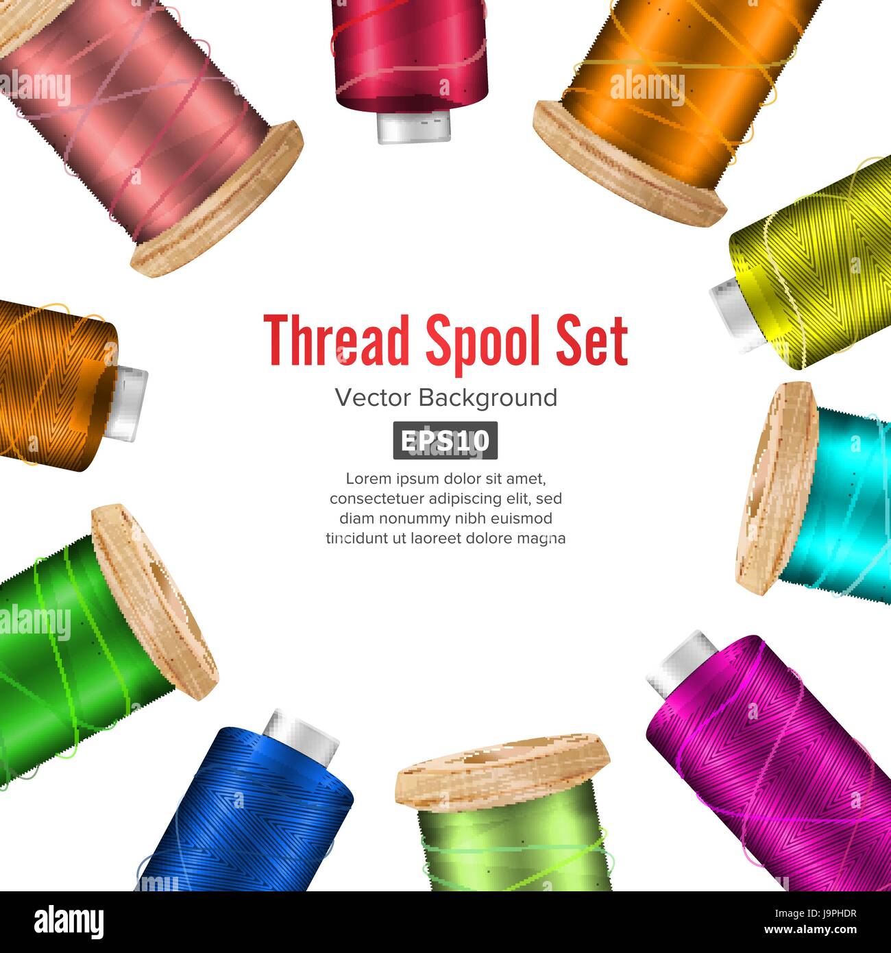 Thread Spool Banner Circle Border. Place For Text. Stock Vector ...