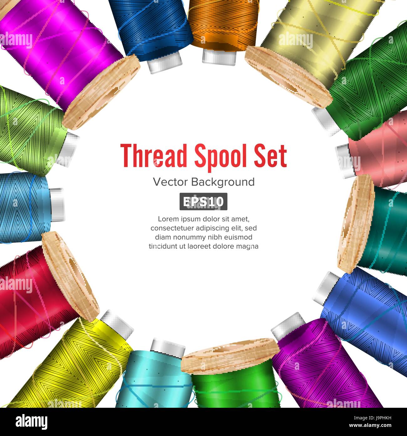 Thread Spool Banner Circle Border. Place For Text. Stock Vector ...