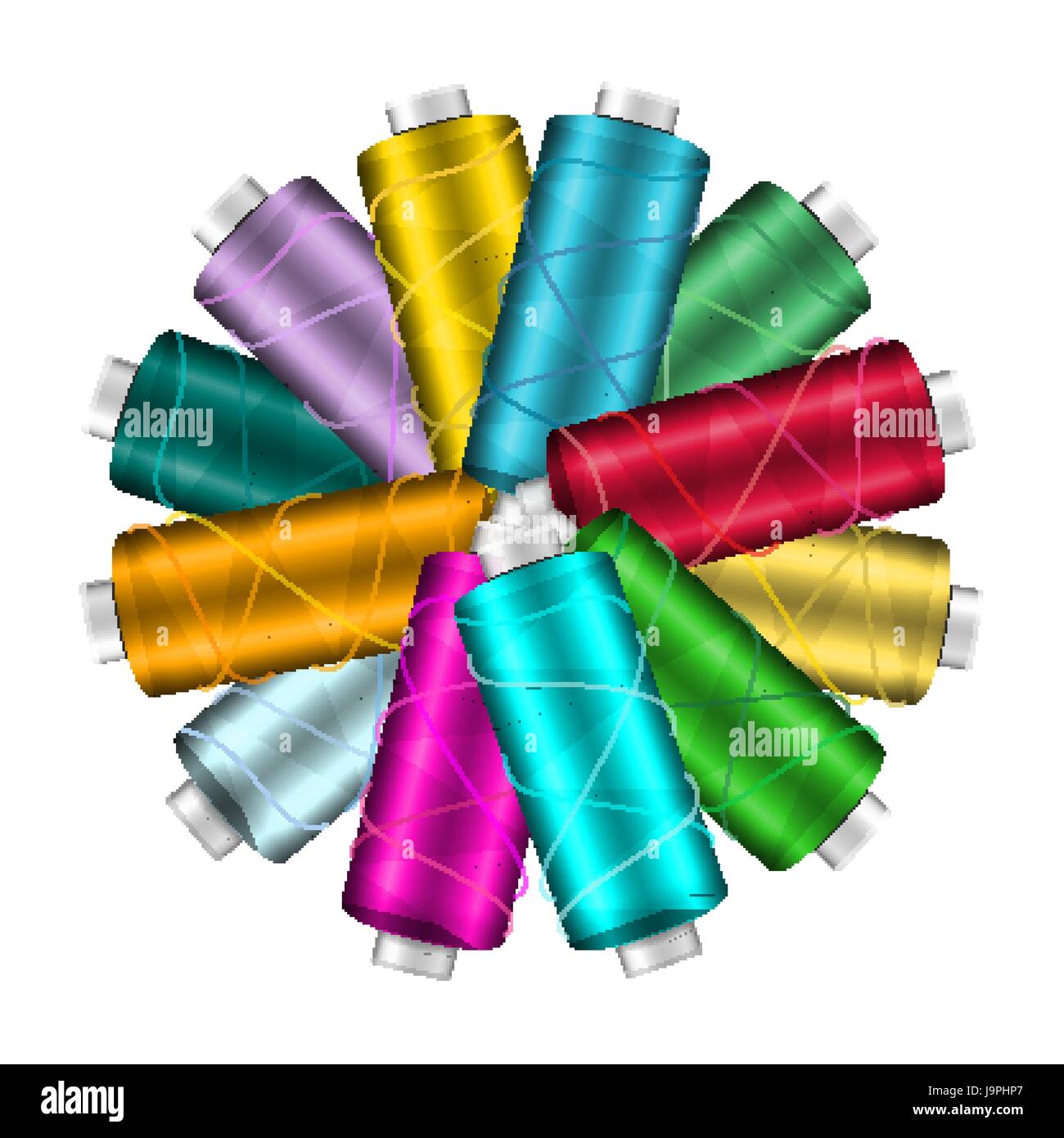 Thread Spool Banner Circle Border. Place For Text. Stock Vector ...