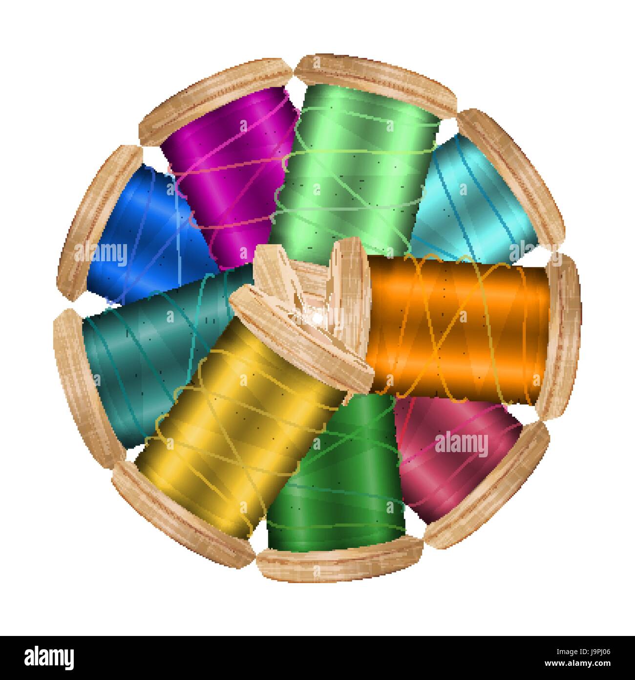 Thread Spool Banner Circle Border. Place For Text. Stock Vector ...