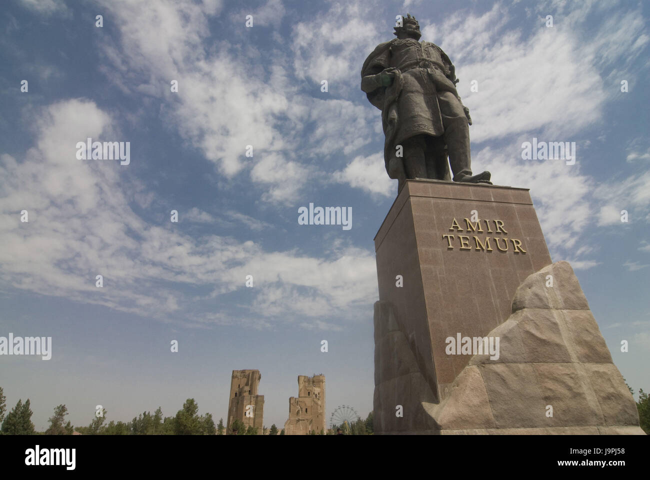Timur Statue in the Ak Saray palace,Shakrisabz,Uzbekistan Stock Photo ...