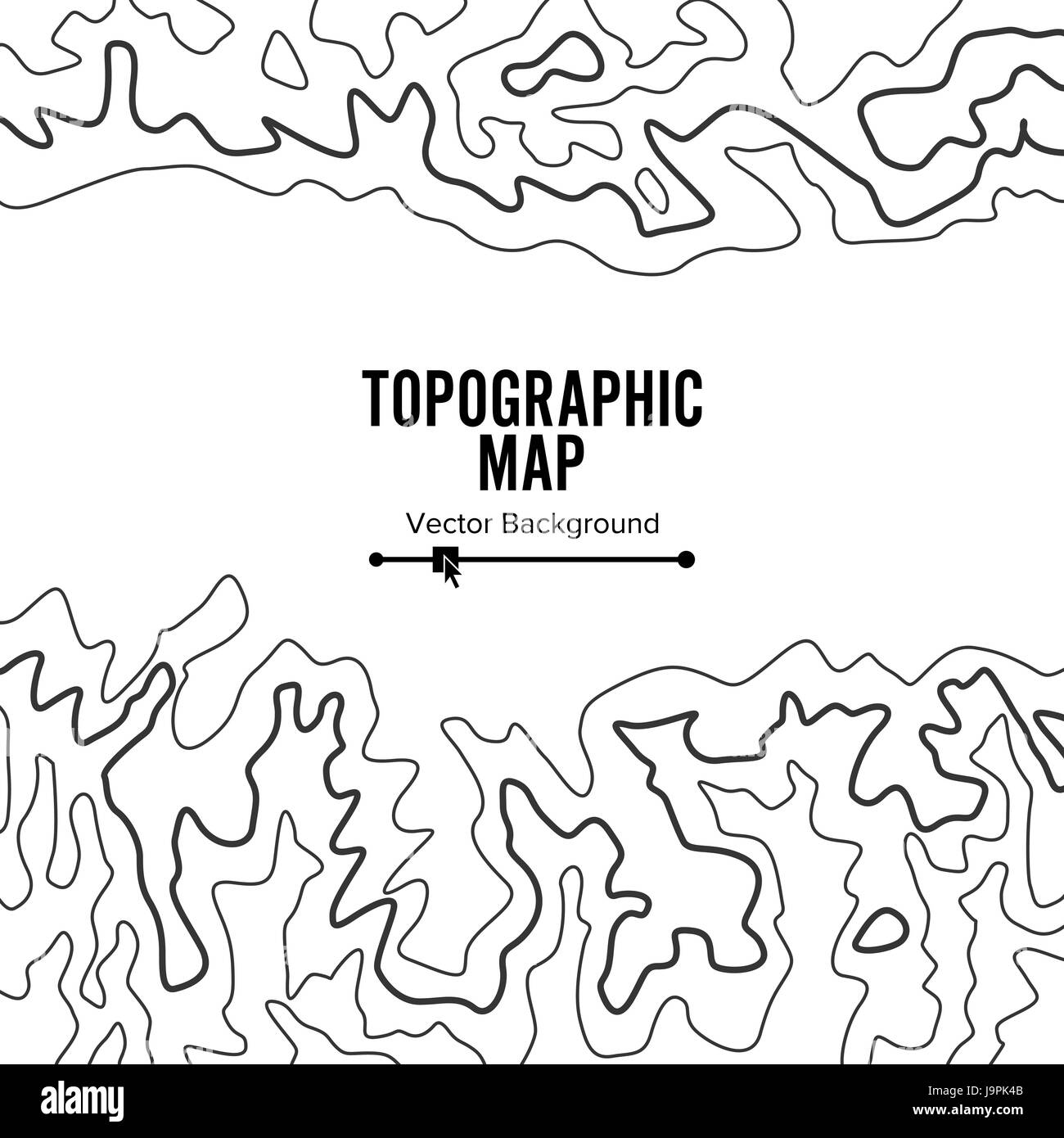 Contour Topographic Map Vector. Geography Wavy Backdrop. Cartography ...