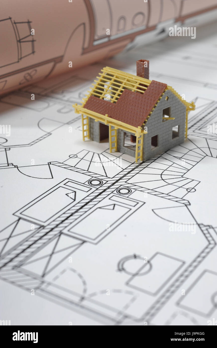 Architecture,architect's plan,model house Stock Photo - Alamy