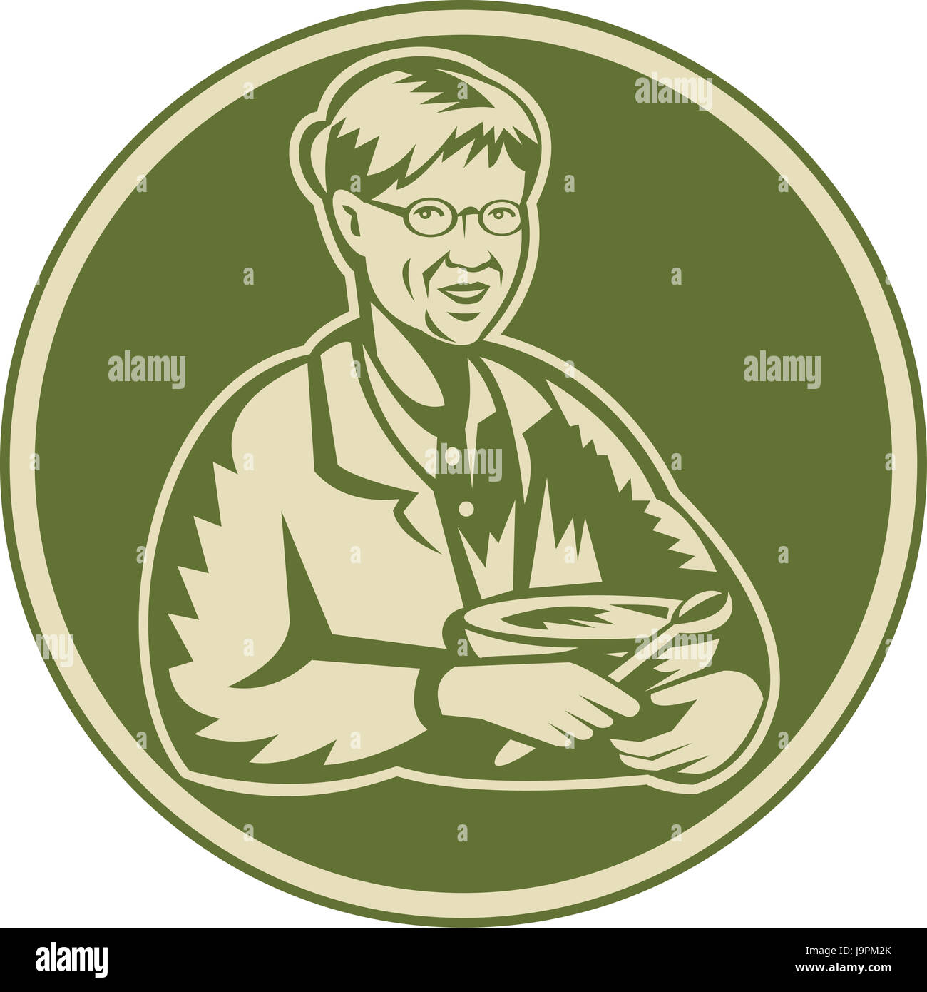graphics, grandmother, granny, illustration, boil, cooks, boiling ...