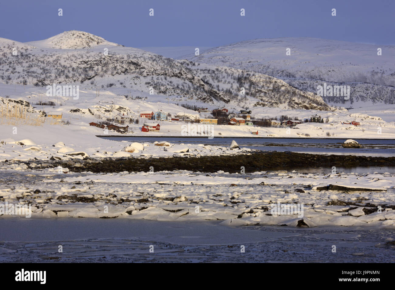 Norway,Finnmark,Porsangerfjord,Porsanger peninsula,sol mountain Stock ...
