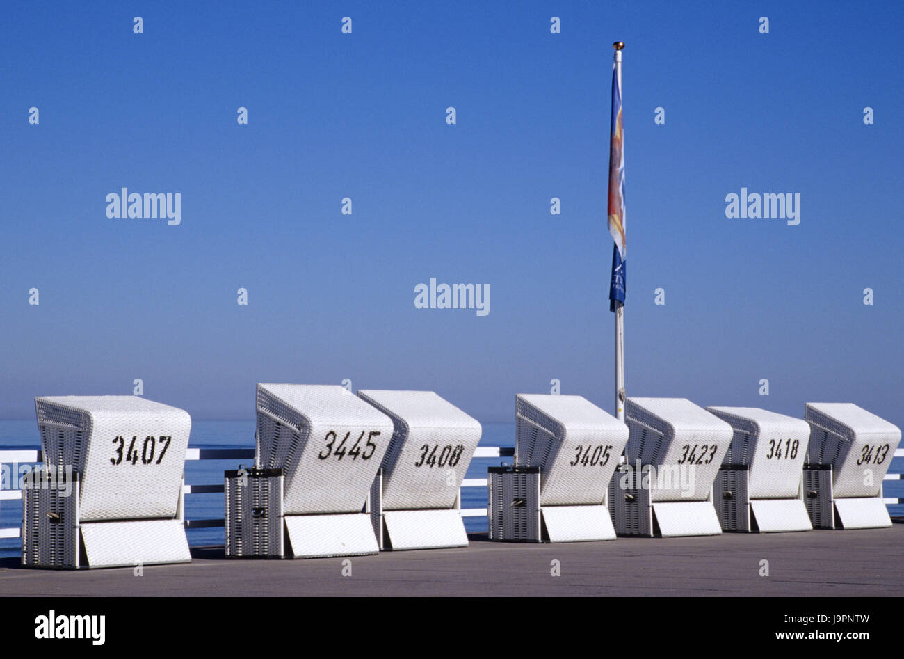 Germany,Schleswig - Holstein,island Sylt,Westerland,beach,beach chairs ...