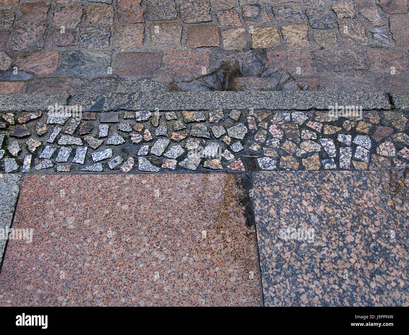 Surface of the earth,stone pavement,wet,floor,sidewalk,paving-stones ...