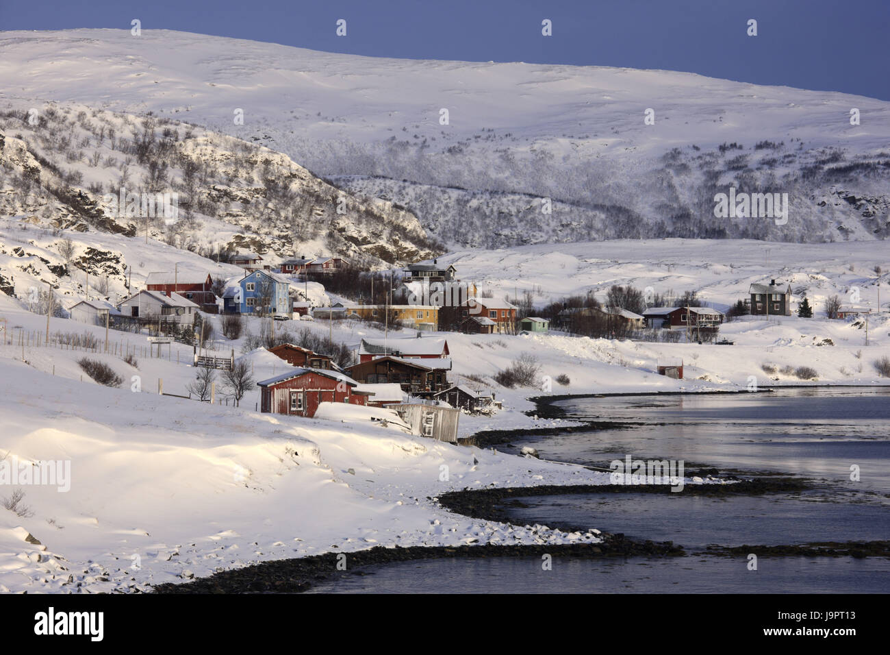Norway,Finnmark,Porsangerfjord,Porsanger peninsula,sol mountain Stock ...