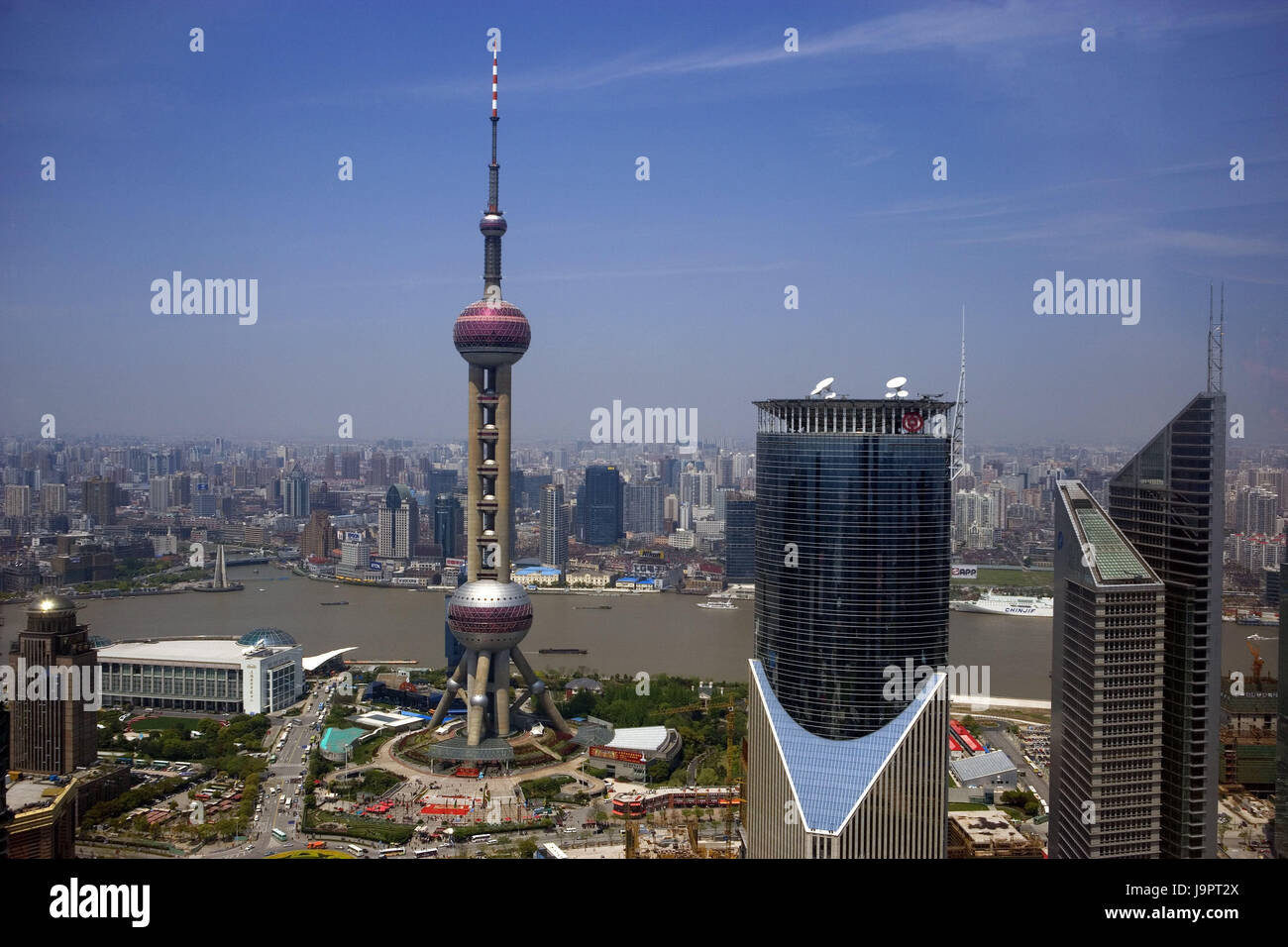 China,Shanghai,Pudong,town view,Oriental Pearl Tower,high rises,Asia ...