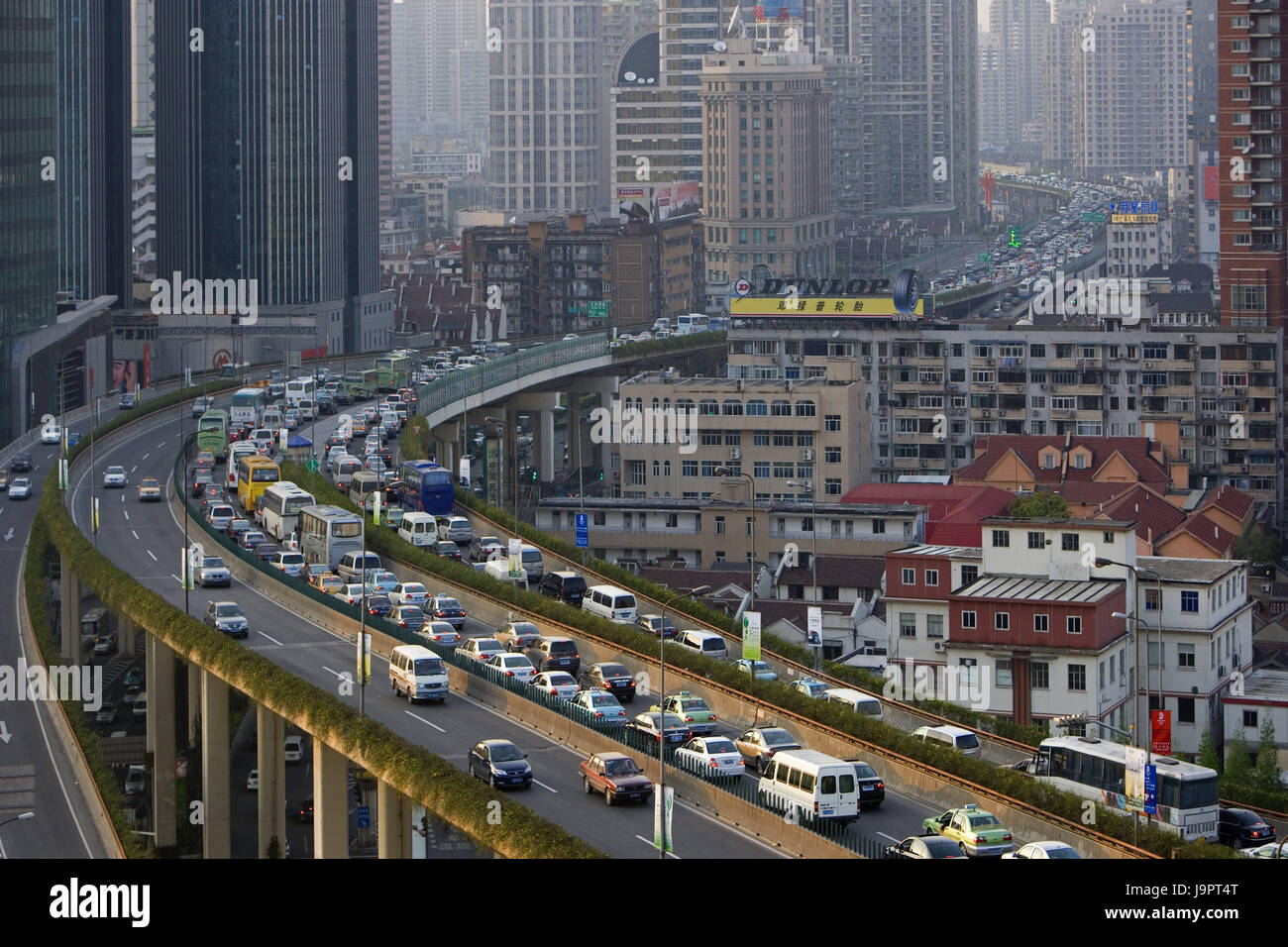 China,Shanghai,high rises,town highway,Chengdu with Lu,Asia,Eastern ...