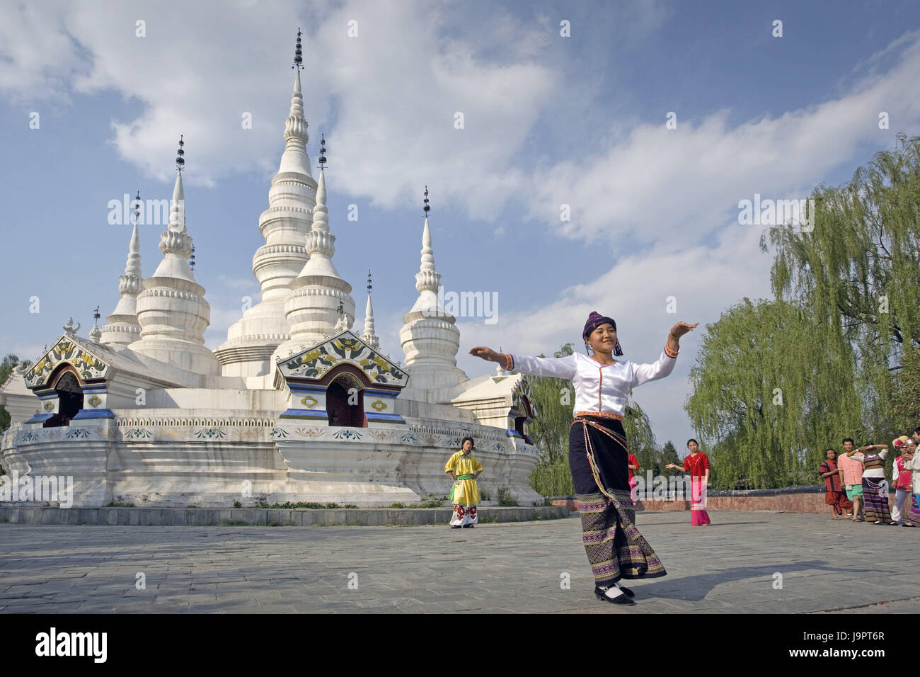 China,Peking,Chinese Ethnic Culture Park,temple,dancers,Asia,Eastern ...
