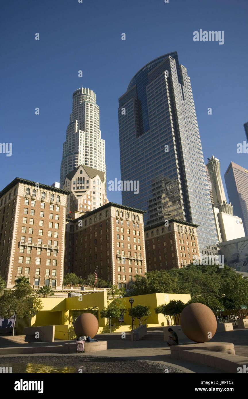 The USA,California,Los Angeles,centre of the city,Pershing Square Stock ...