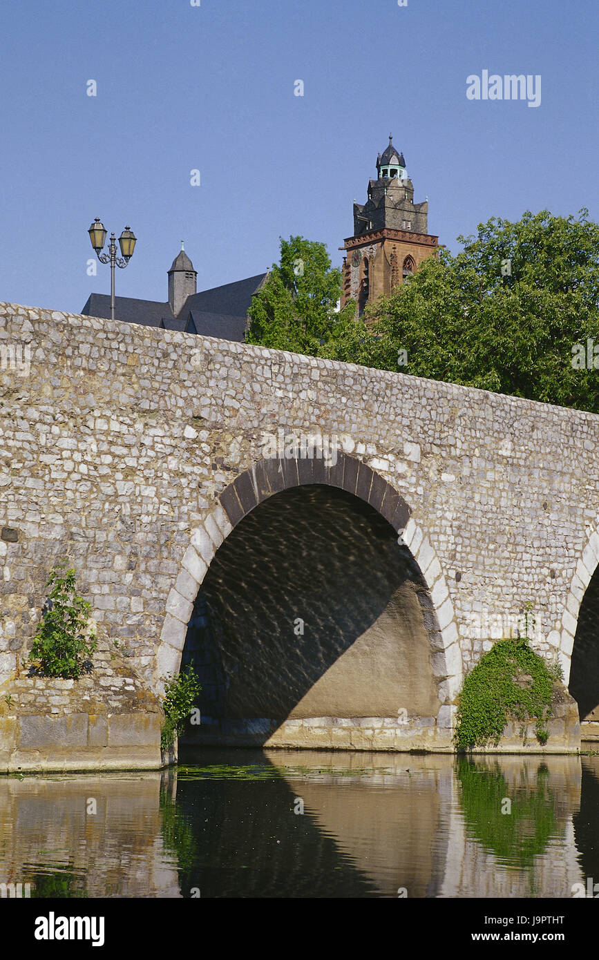 Germany,Hessen,Wetzlar,bridge,flux Lahn,town,building,structure ...