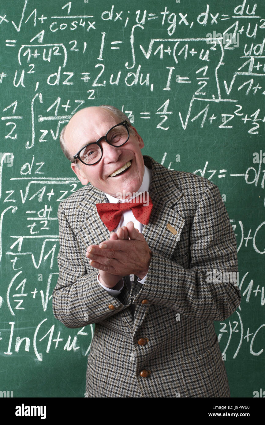 Professor,School black board,formula,mathematics lessons,happily,view ...