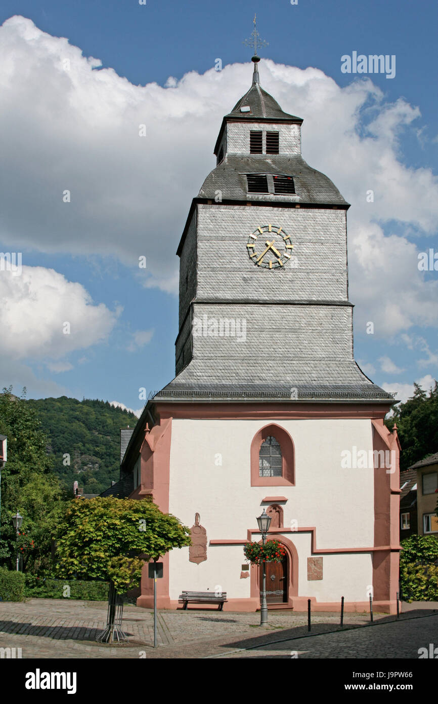 Germany,Hessen,Eppstein,Old Town,valley church,church,outside ...