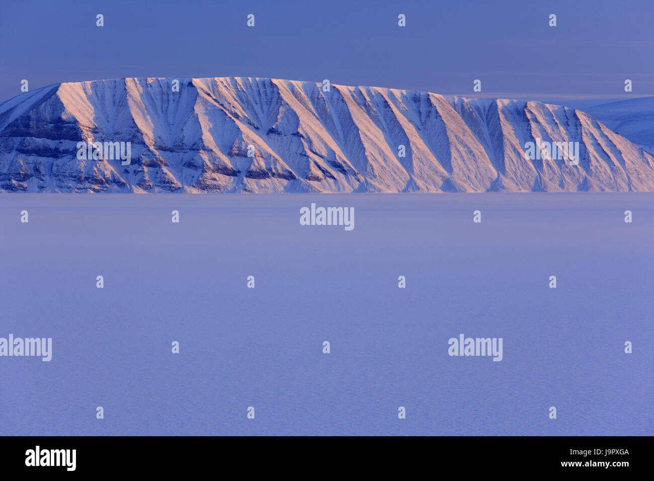 Greenland,Qaanaaq,sea icebound,mountains,scenery,evening light Stock ...