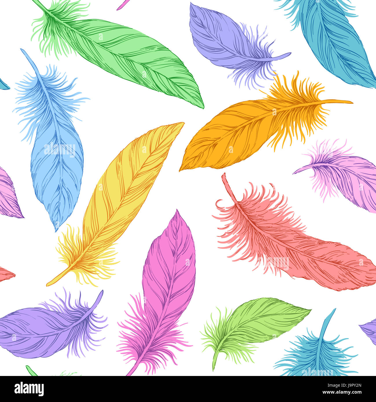 Seamless feather pattern Stock Photo - Alamy