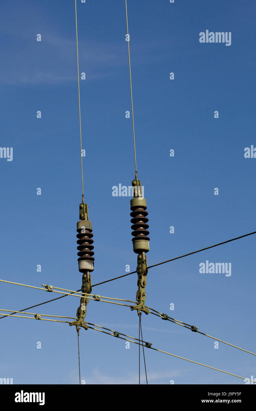 high tension, catenary, high-tension line, overhead line, cable ...