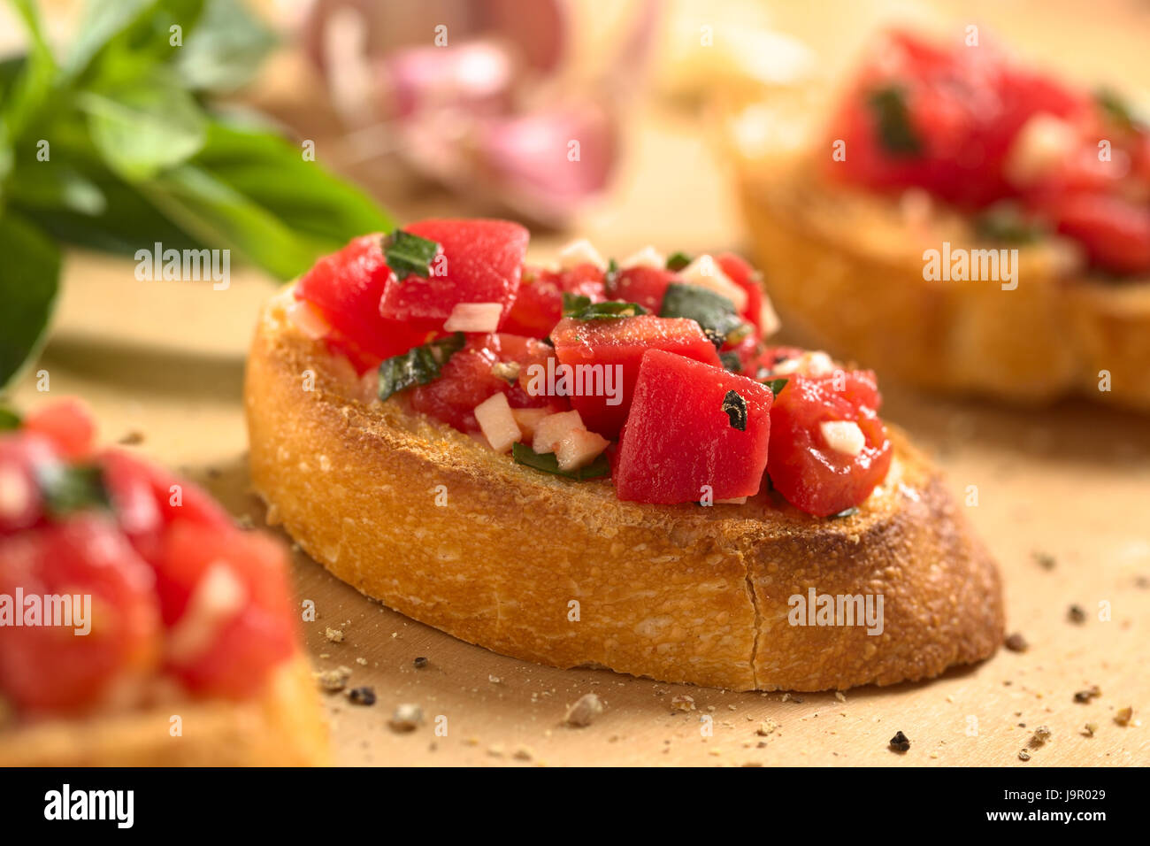 garlic, italian, starter, baguette, tomato, bread, pepper, disc ...