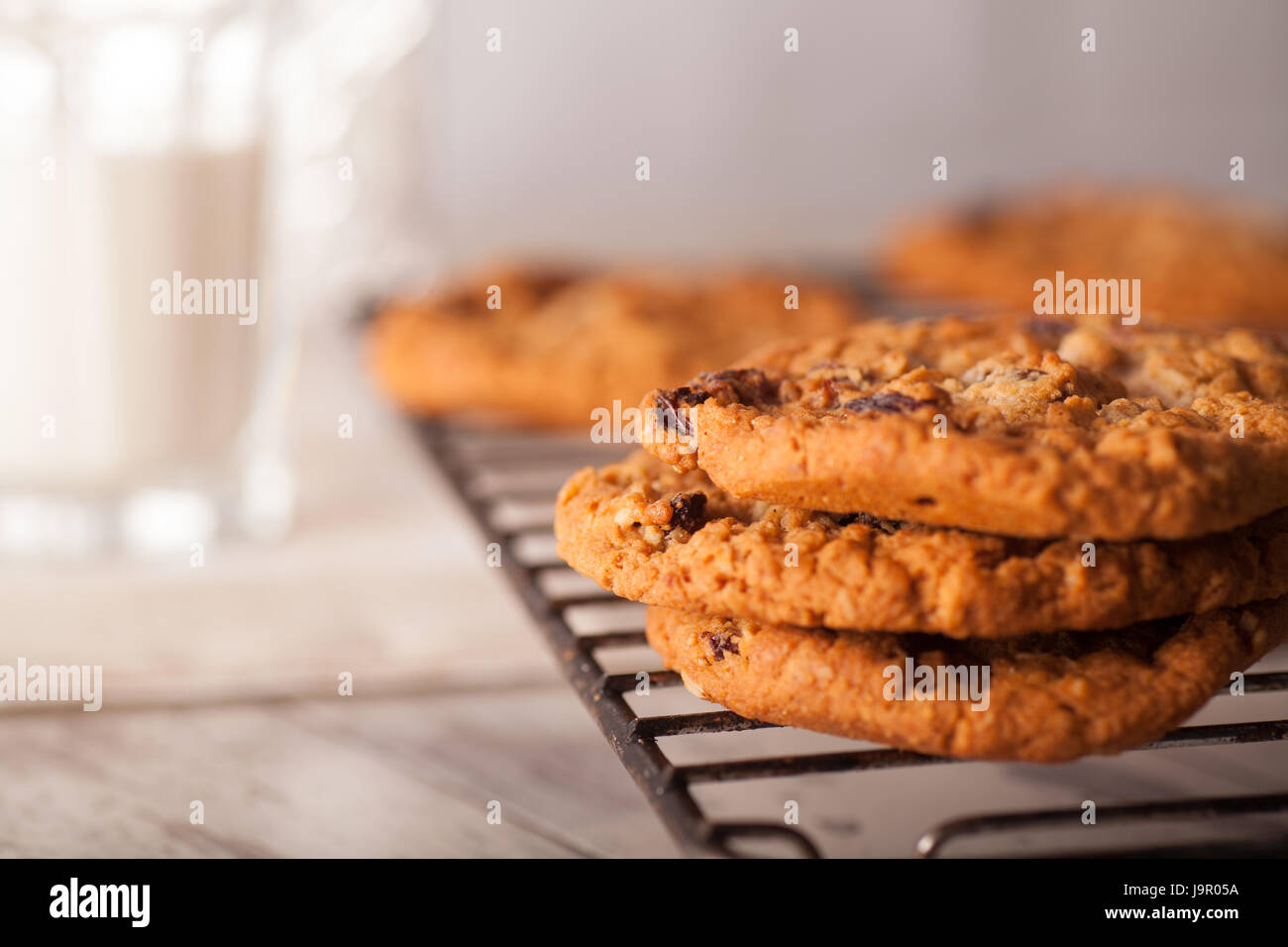 Cookies Stack on a Wire Cooling Rack Stock Photo - Alamy