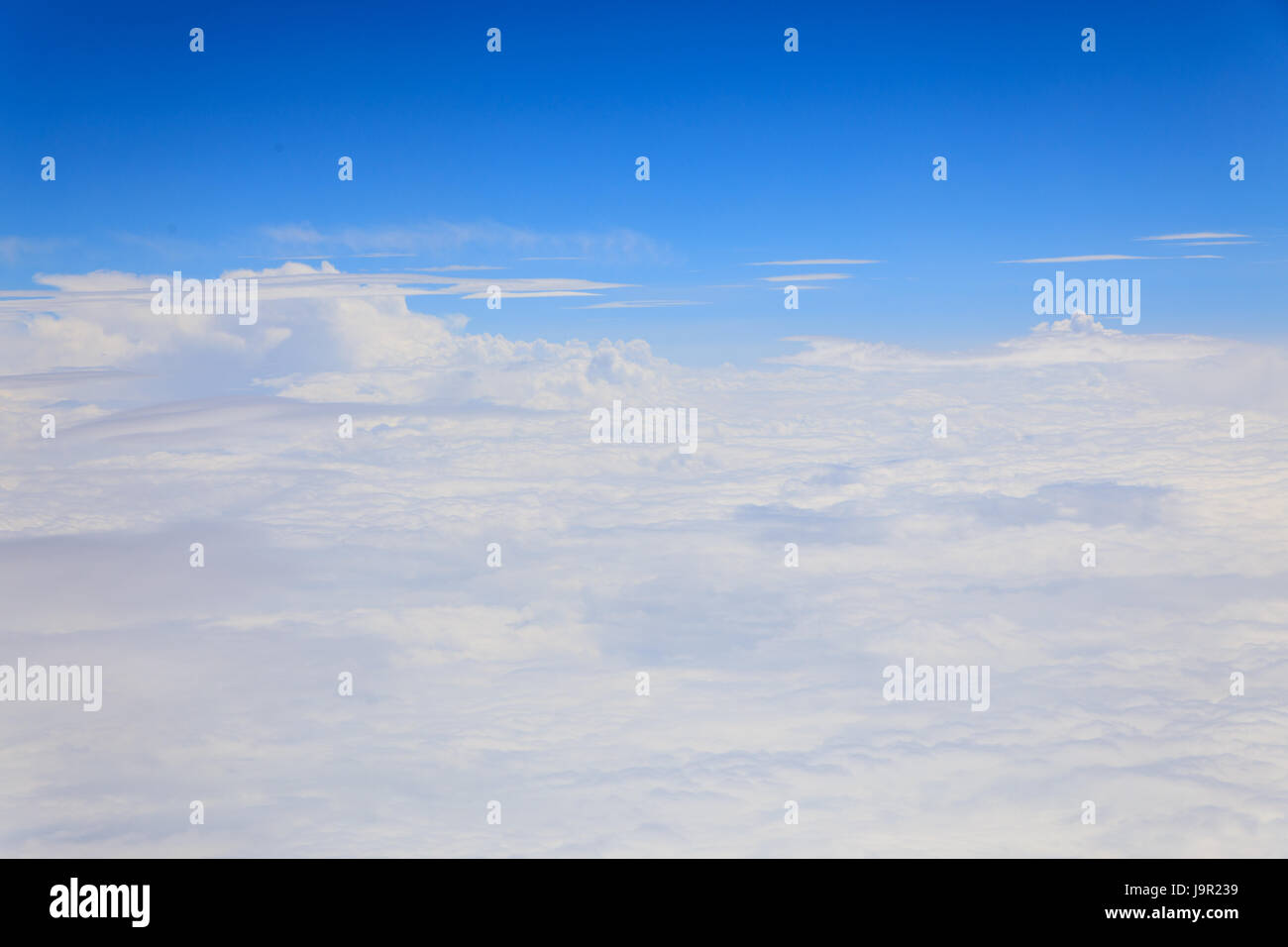 Skyline View above the Clouds from air plane - Travel concept Stock ...
